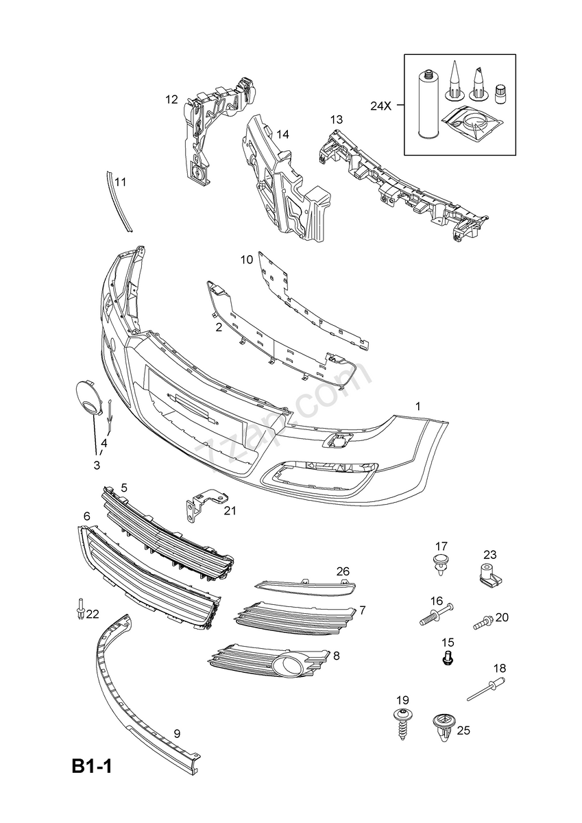 Genuine Astra H Nut Clamp Front Bumper - 24449408 – Evotec GM Parts